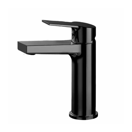 Monomando Corto para Lavabo Negro Mate Contract Basic Tecnobath